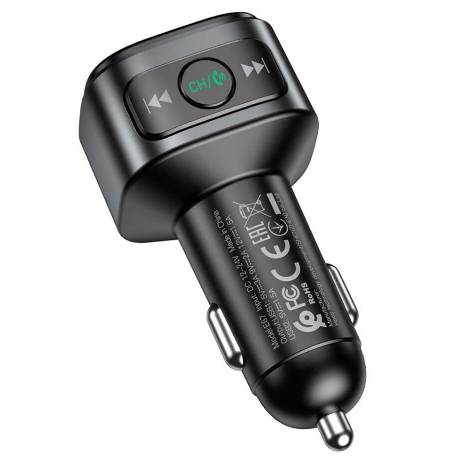 Transmisor Bluetooth 5.0 FM + Cargador Auto QC 3.0 + 2 USB Hoco - Ccstech